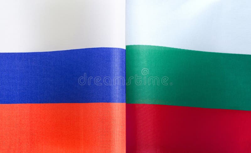 Fragments of the National Flags of Russia and Bulgaria Stock Image ...