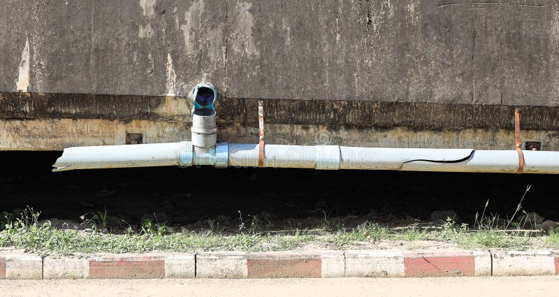 Fragments of Old Large Wastewater PVC Pipe. after Many Years of ...