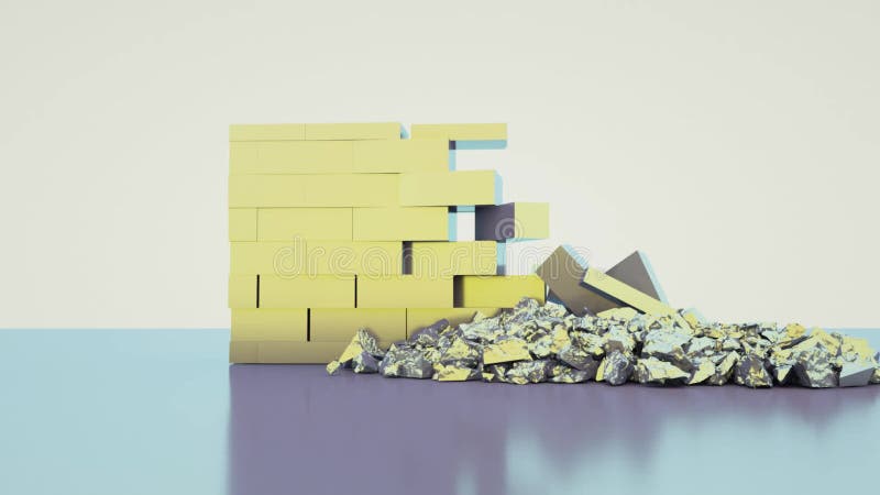 Fragments and Pieces Falling 3D Stock Video - Video of escape, brick ...