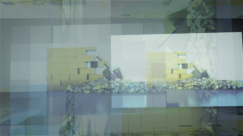 Fragments and Pieces Falling 3D Stock Video - Video of crumbling, brick ...