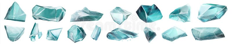 Fragments of Shattered Glass in a Modern Explosion Pattern, Displayed ...