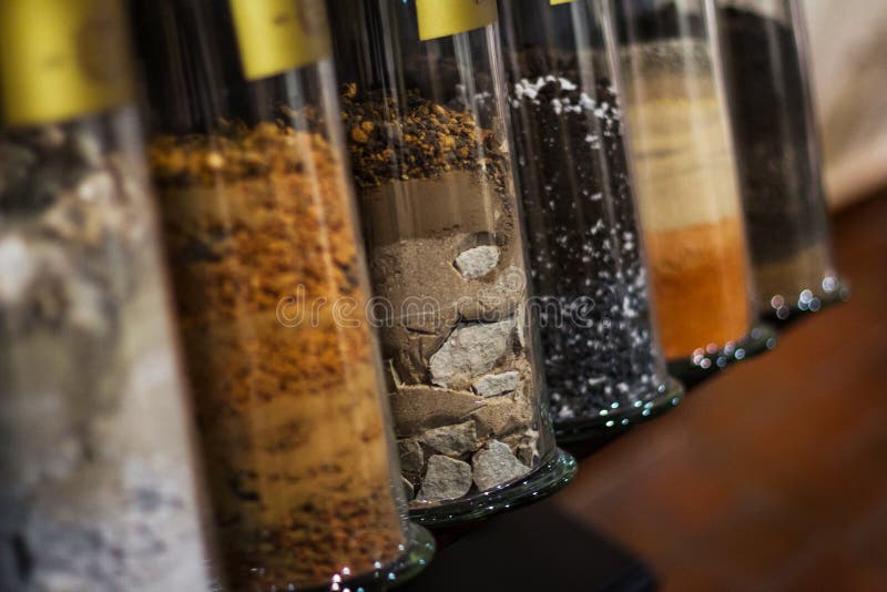 Fragments of Soil with Glass Flasks Stock Photo - Image of flasks ...