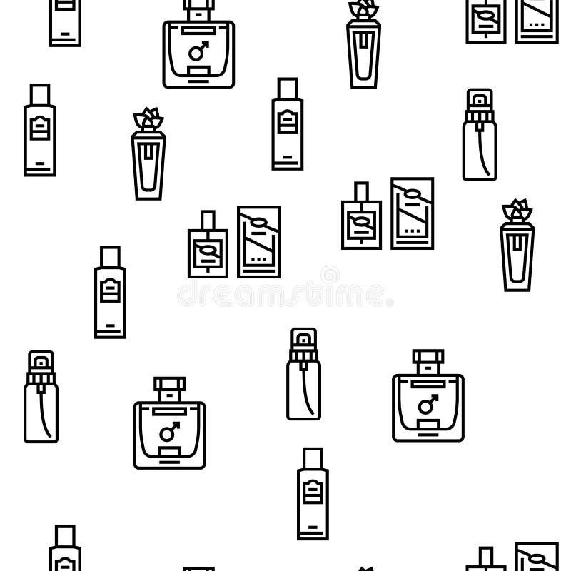 Fragrance Bottle Perfume Cosmetic Vector Seamless Pattern Stock Vector ...