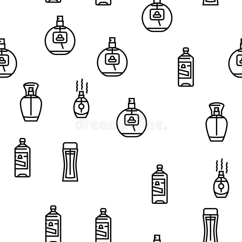 Fragrance Bottle Perfume Cosmetic Vector Seamless Pattern Stock Vector ...