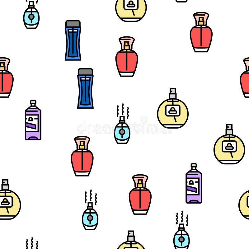 Fragrance Bottle Perfume Cosmetic Vector Seamless Pattern Stock Vector ...