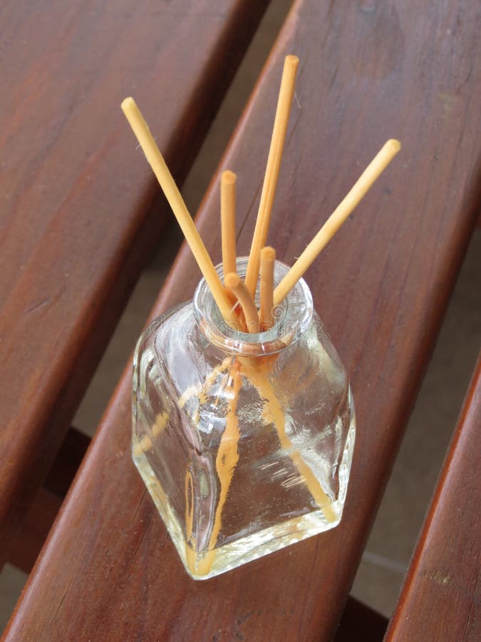 Fragrance Diffuser with Sticks Stock Photo - Image of white, wooden ...