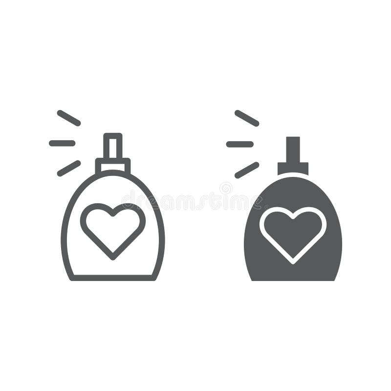 Fragrance Line and Glyph Icon, Aroma and Love, Perfume Sign, Vector ...