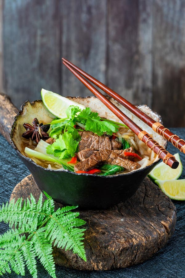 Fragrant Beef and Noodle Soup Stock Image - Image of asian, broth ...