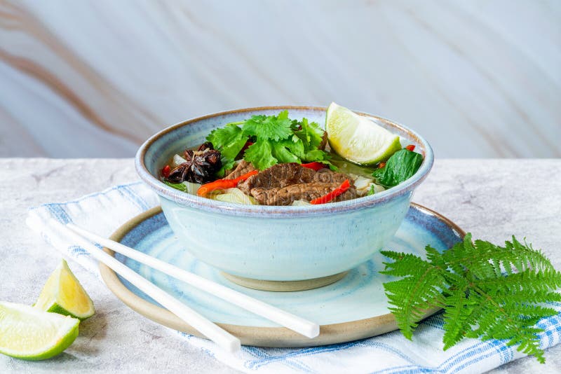 Fragrant Beef and Noodle Soup Stock Photo - Image of bowl, asian: 189399838