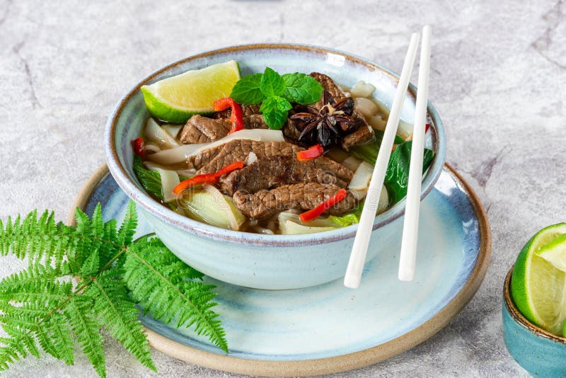 Fragrant Beef and Noodle Soup Stock Photo - Image of gourmet, menu ...