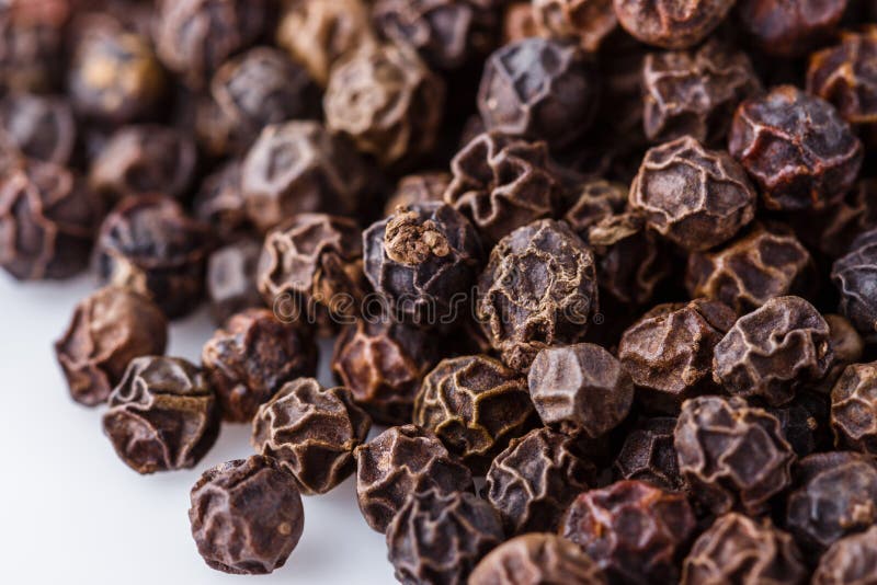 Fragrant Black Pepper on White Acrylic Background Stock Photo - Image ...