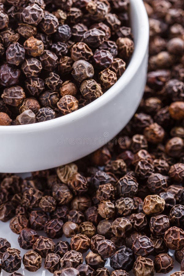 Fragrant Black Pepper on White Acrylic Background Stock Photo - Image ...
