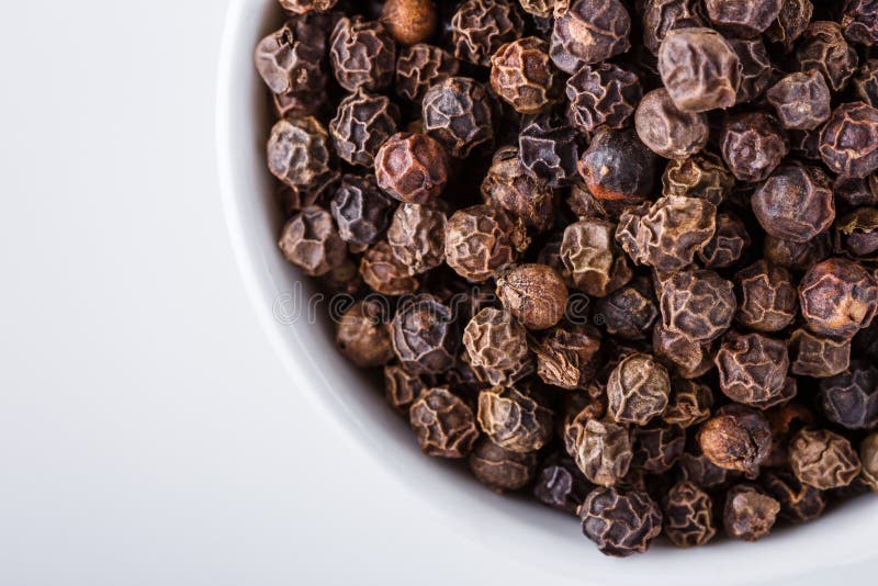 Fragrant Black Pepper on White Acrylic Background Stock Image - Image ...