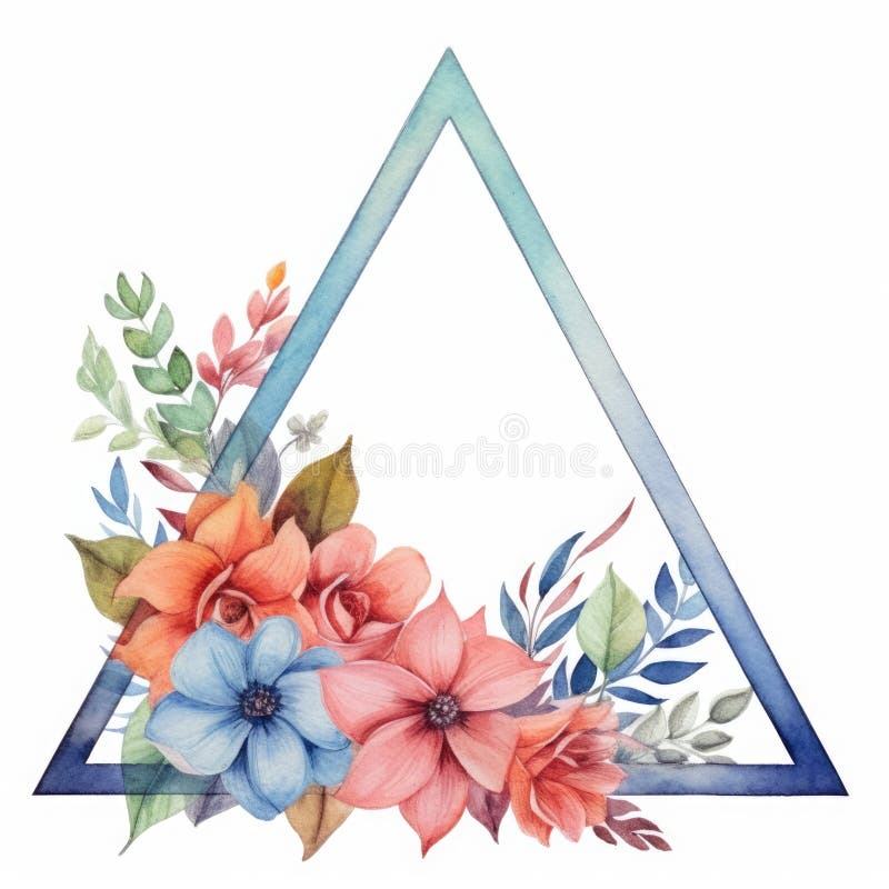 Colorful Flower Arrange in Geometric Shape Put on White Background ...