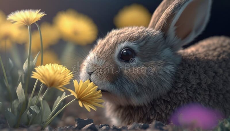 Flower Rabbit Smell Stock Illustrations – 54 Flower Rabbit Smell Stock ...