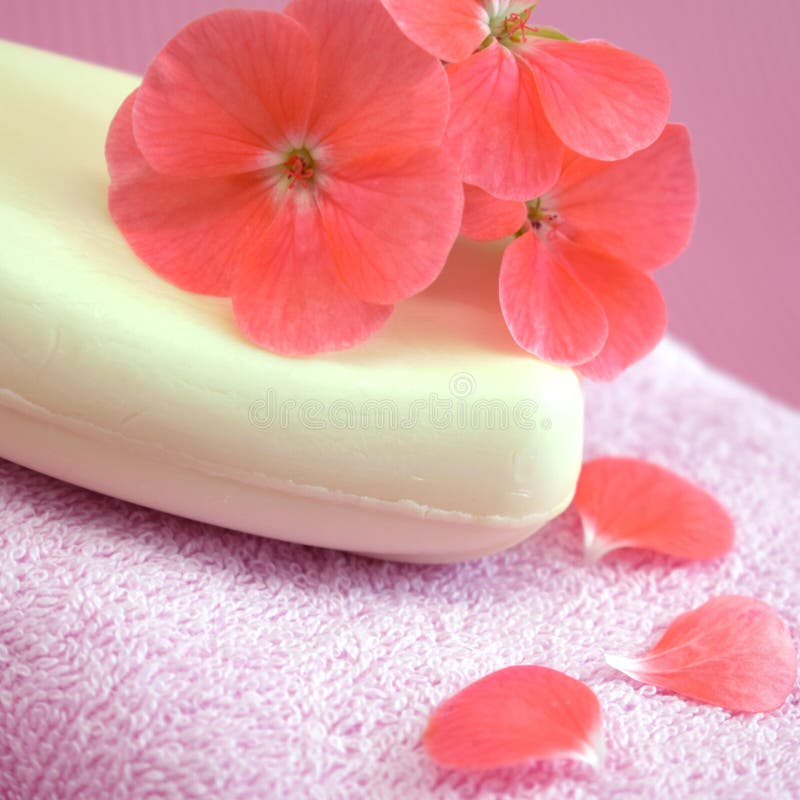 Fragrant flower soap. stock photo. Image of white, nature - 135175520
