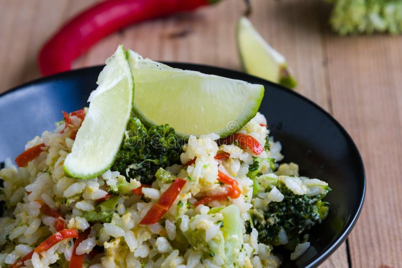 Fragrant fried rice stock image. Image of vegan, onion - 92763547