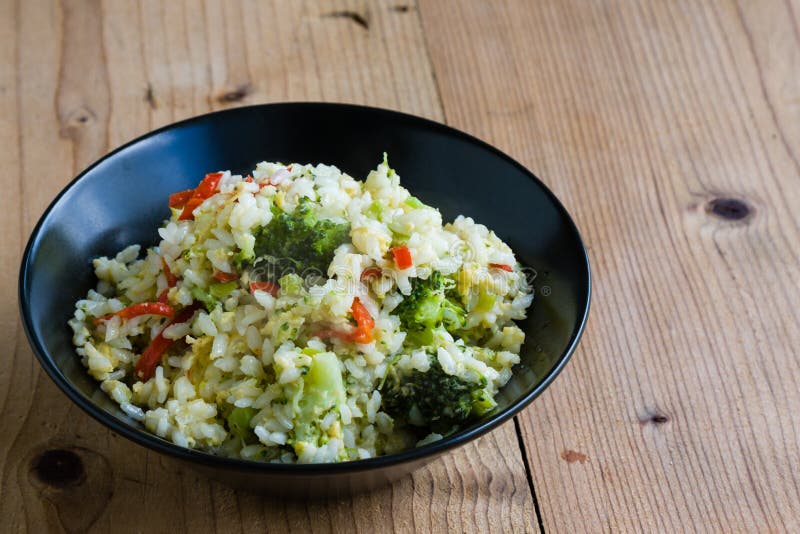 Fragrant fried rice stock image. Image of steam, leaf - 92763805