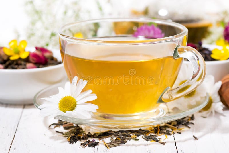 Fragrant Herbal Tea in a Cup, Closeup Stock Photo - Image of health ...