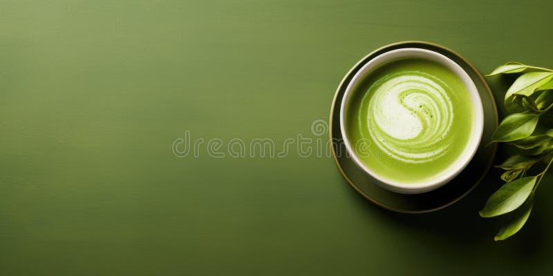 Fragrant Matcha Tea on the Table.Banner. Generative AI Stock ...