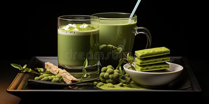 Fragrant Matcha Tea on the Table. Generative AI Stock Illustration ...