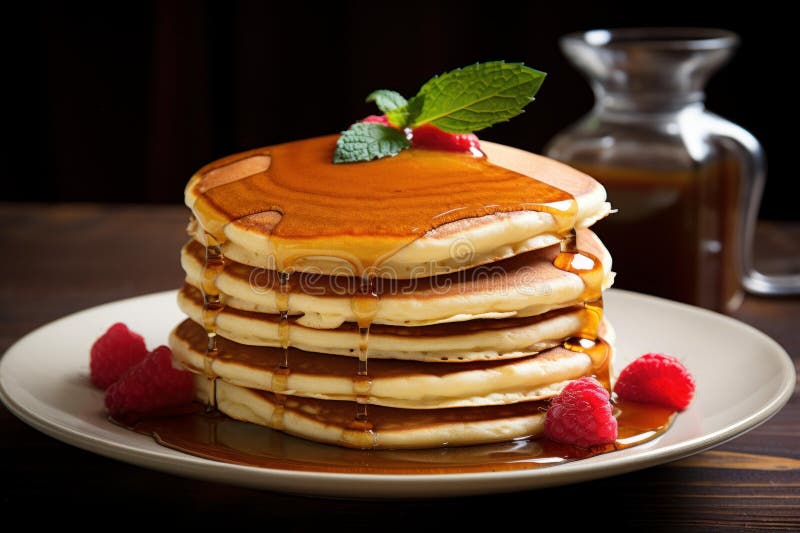 Fragrant Pancake Syrup. Generate Ai Stock Photo - Image of dessert ...