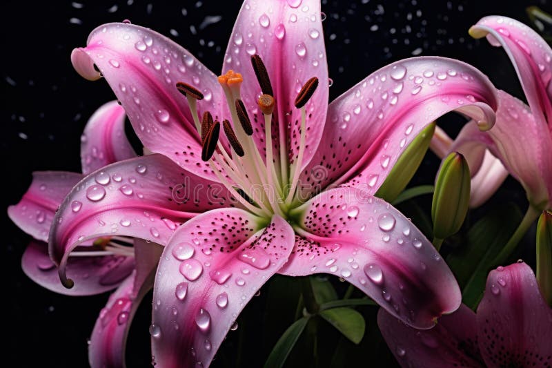 Fragrant Pink Lilly. Generate Ai Stock Photo - Image of love, flora ...