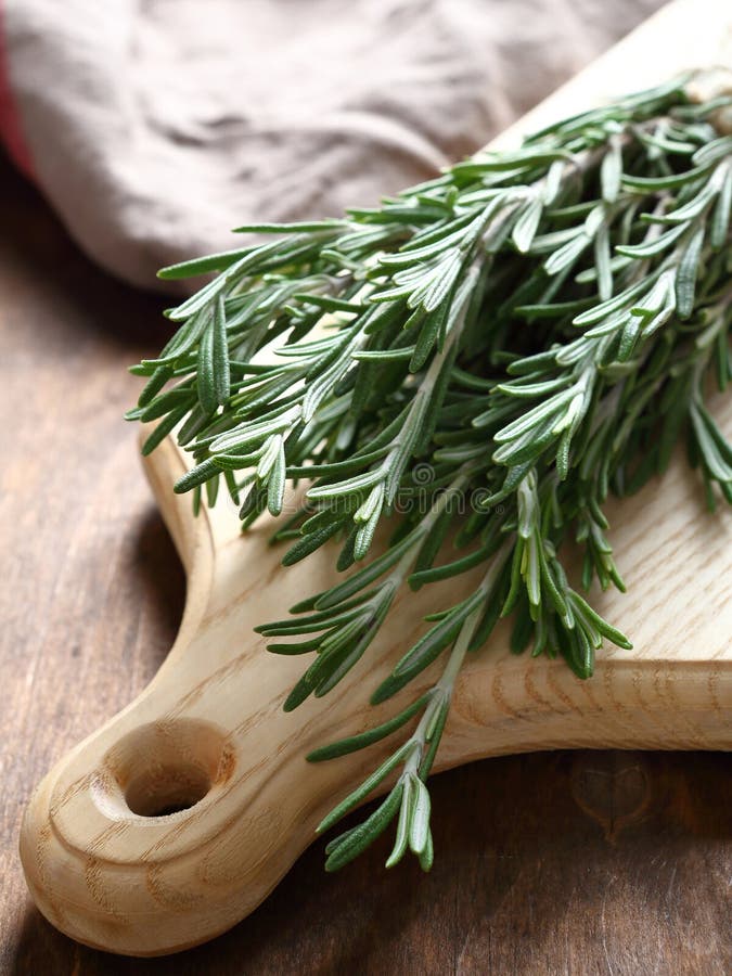 Fragrant Rosemary on the Board Stock Photo - Image of culinary, natural ...