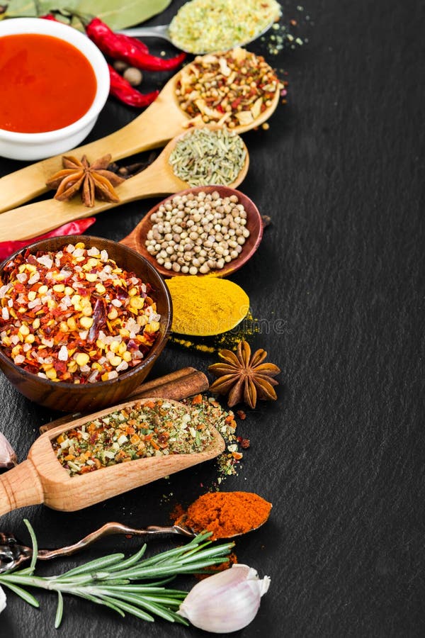 Fragrant Seasonings and Spices on White Background Stock Photo - Image ...