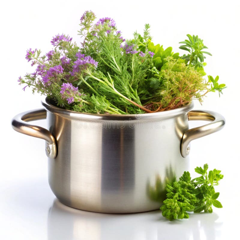 Fragrant Stock in a Pot Isolated on White Stock Illustration ...