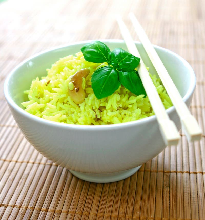 A Bowl of Lemon Flavoured Fragrant Rice Stock Photo - Image of oriental ...