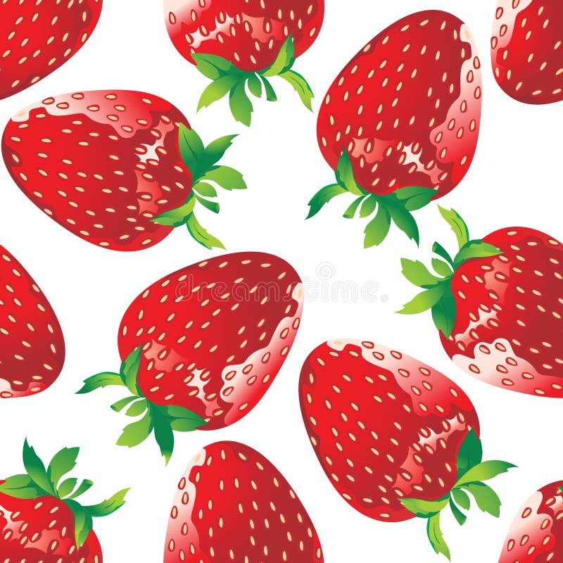 Fond De Modèle De Vecteur De Fraise, Illustration De Fruit Sur Le Fond ...