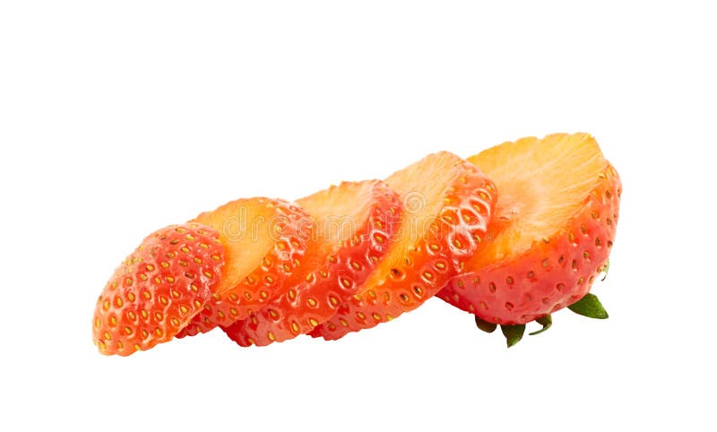 Fraise Coupée En Tranches En Morceaux Photo stock - Image du groupe ...