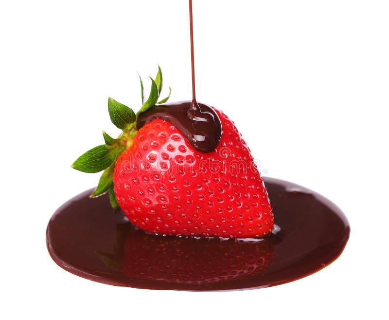 Fraise En Chocolat Fondu D'isolement Image stock - Image du fondu ...