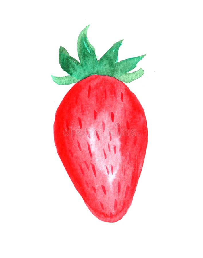 Fraise De Dessin D'aquarelle Illustration Stock - Illustration du ...
