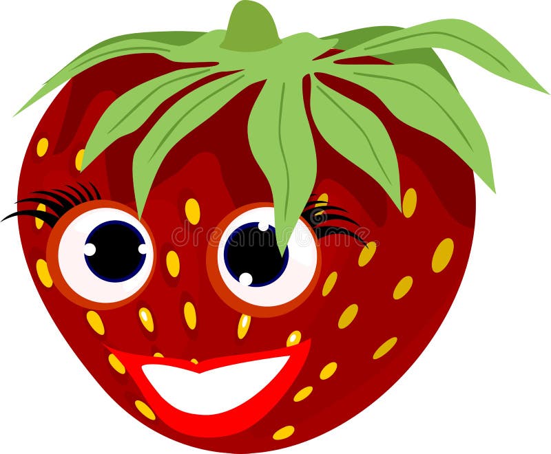 Visage Rouge Drôle De Fraise Illustration de Vecteur - Illustration du ...