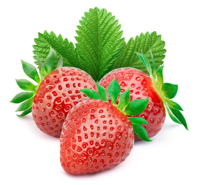 Fraises Avec Des Feuilles D'isolement Sur Le Blanc Photo stock - Image ...