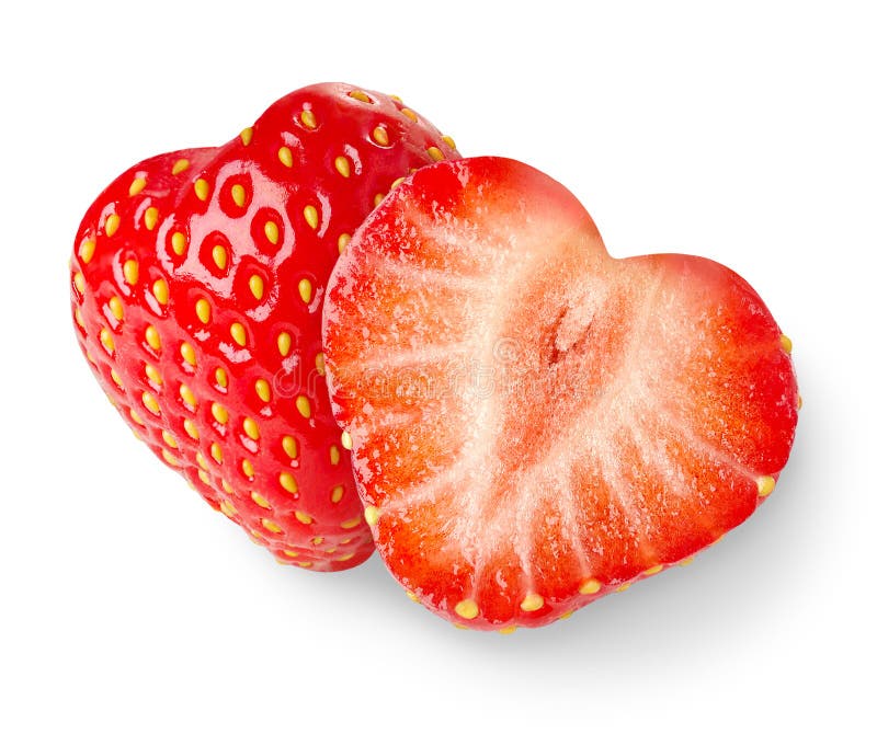 Fraises en forme de coeur image stock. Image du demi - 17714597