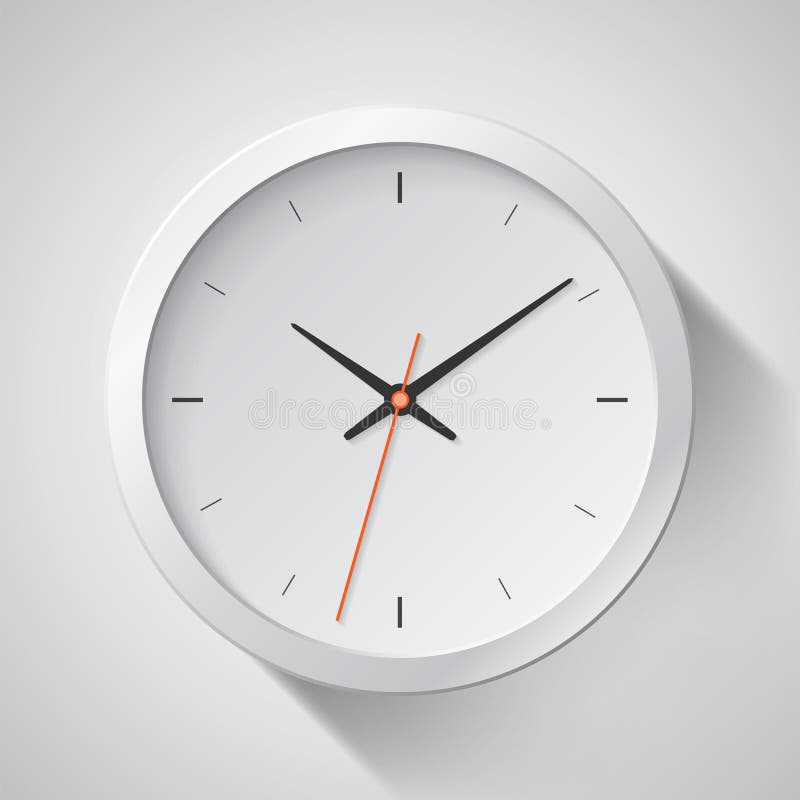 Clock Icon in Realistic Style, Timer on Gray Background. Business Watch ...