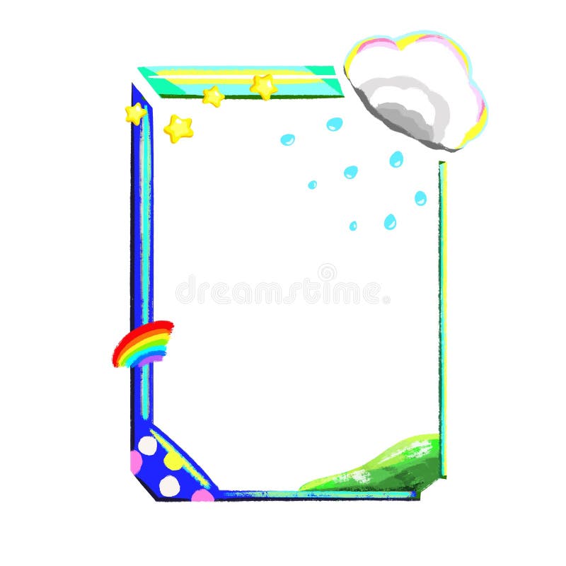 Photo Frame with Weather Elements Stock Illustration - Illustration of ...