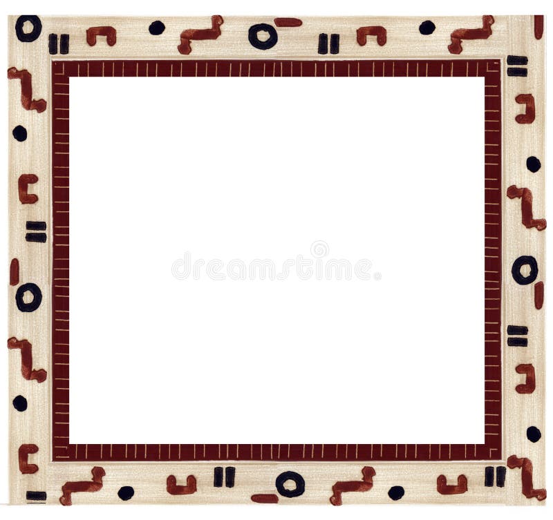 Beaded African Picture Frame Isolated on White Stock Image - Image of ...