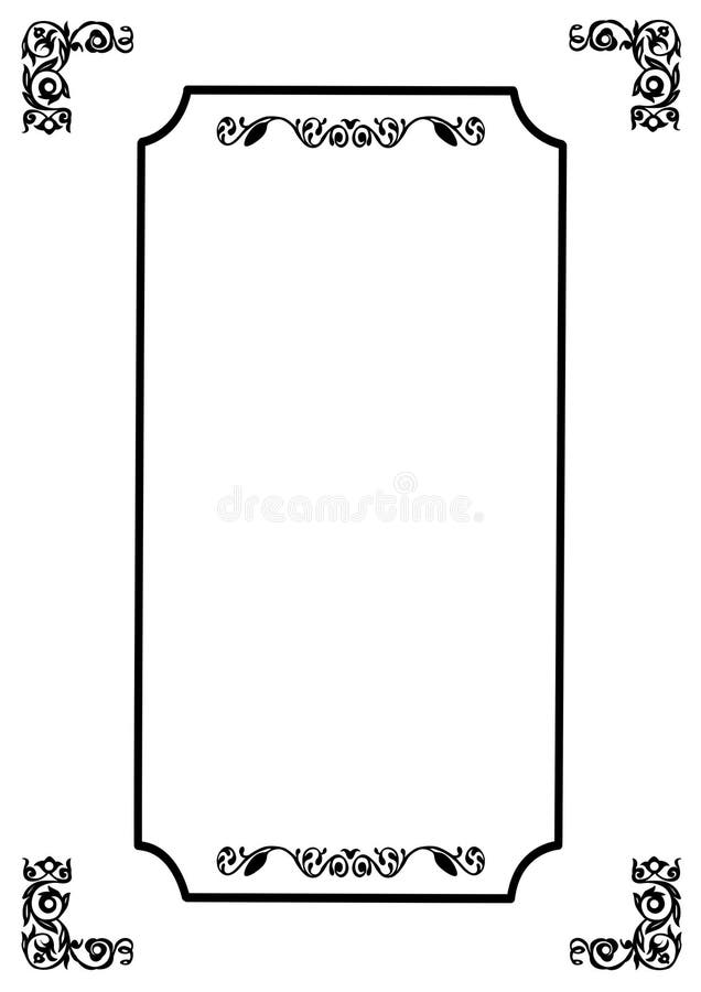 Black Rectangular Ornate Frame, Page Decoration. Stock Vector ...