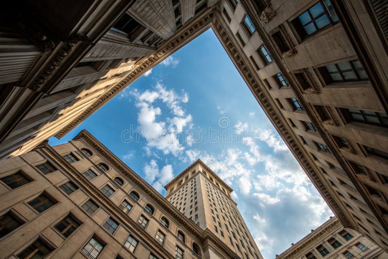 Frame Above Building Viewed from Low Angle Stock Illustration ...