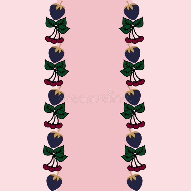 Frame with Abstract Blackberry and Cherry Stock Vector - Illustration ...