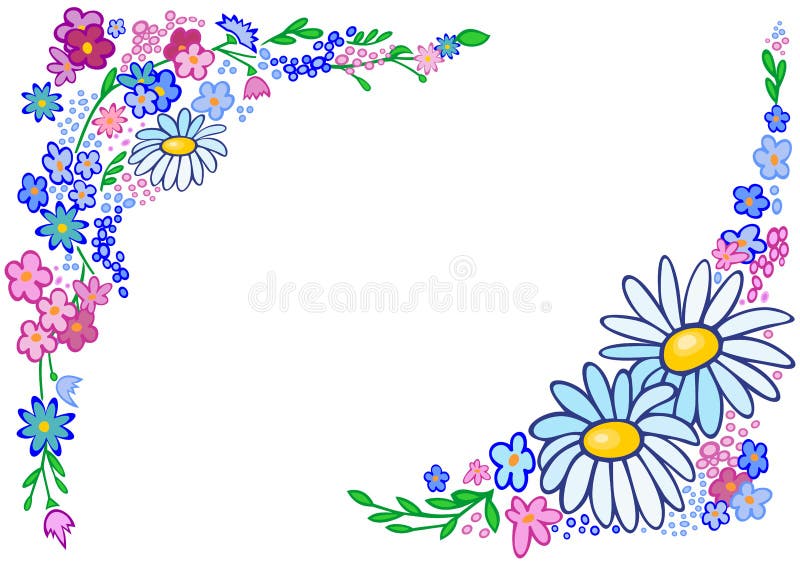 Frame from Abstract Flowers Stock Vector - Illustration of blossom ...
