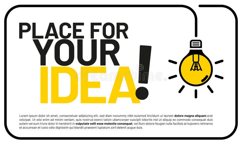 Frame with Abstract Light Bulb and Copy Space for Text Stock Vector ...
