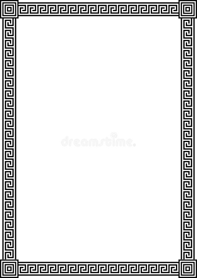Frame with Ancient Greek Meander Pattern Stock Vector - Illustration of ...