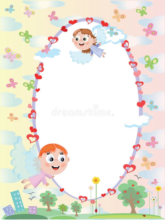 Frame with angels stock vector. Illustration of celebration - 18132989