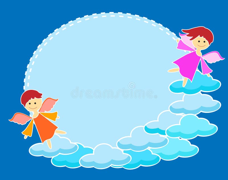 Frame With Angels Stock Vector - Image: 40910269