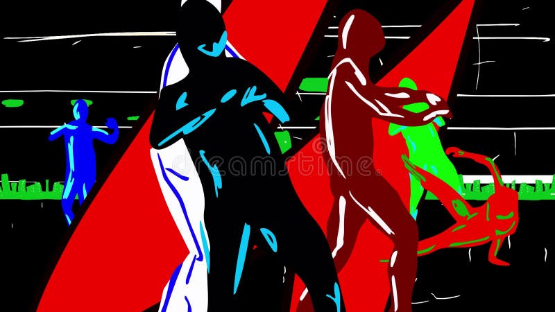 Cartoon loop dancers stock footage. Video of moves, vintage - 223429060